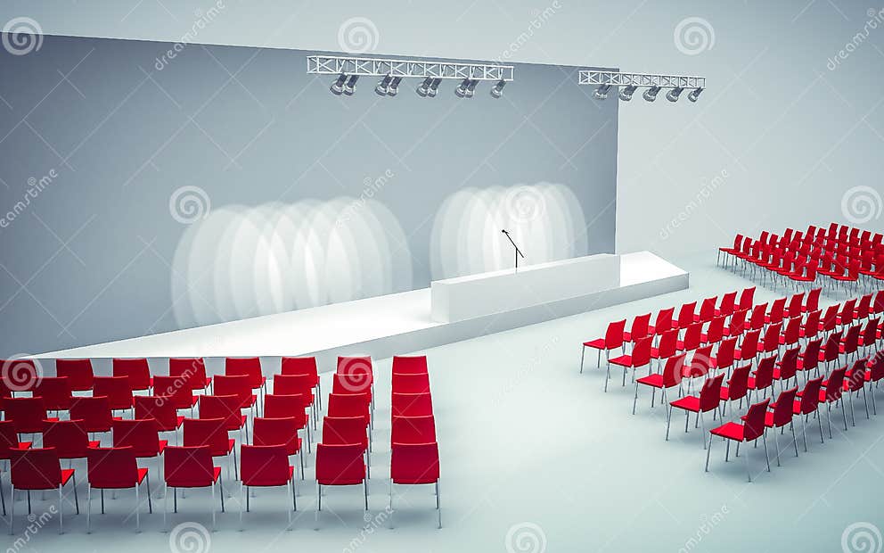 3d Illustration of Conference Hall with Chairs Stock Illustration ...