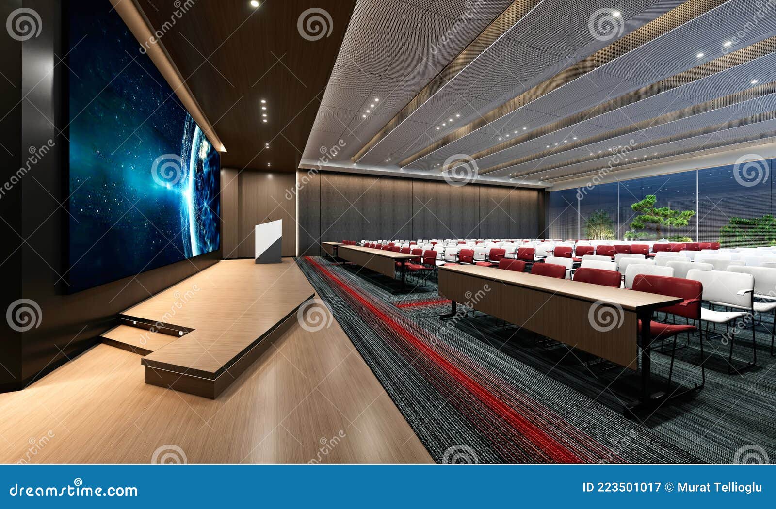 3d render of meeting room stock illustration. Illustration of magnifier ...