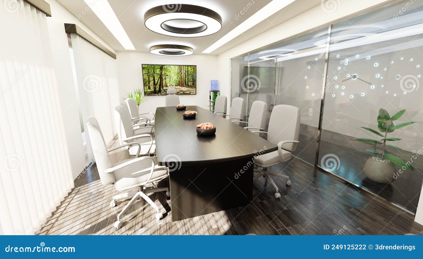 3D Render of Conference Room Stock Illustration - Illustration of ...