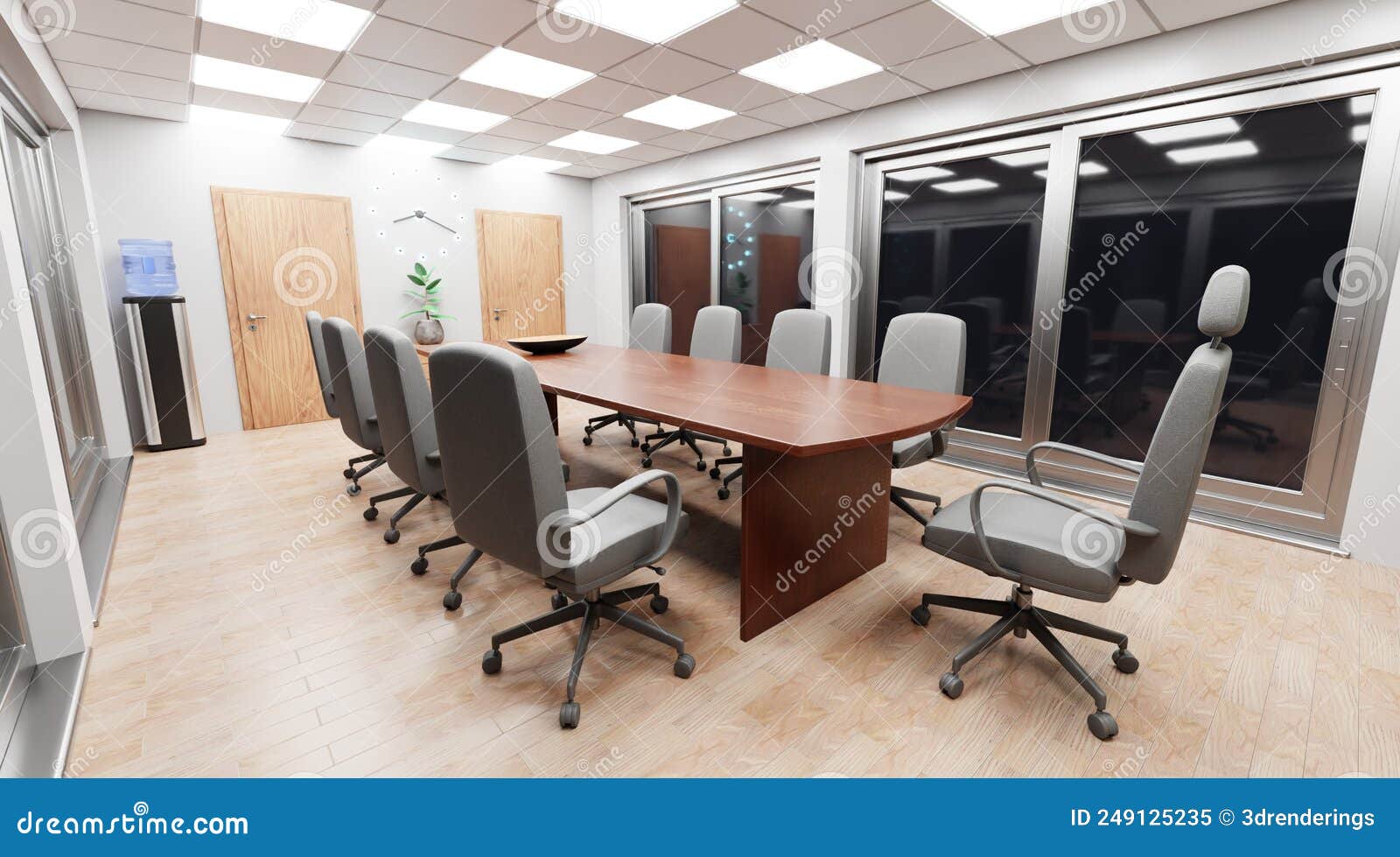 3D Render of Conference Room Stock Illustration - Illustration of ...