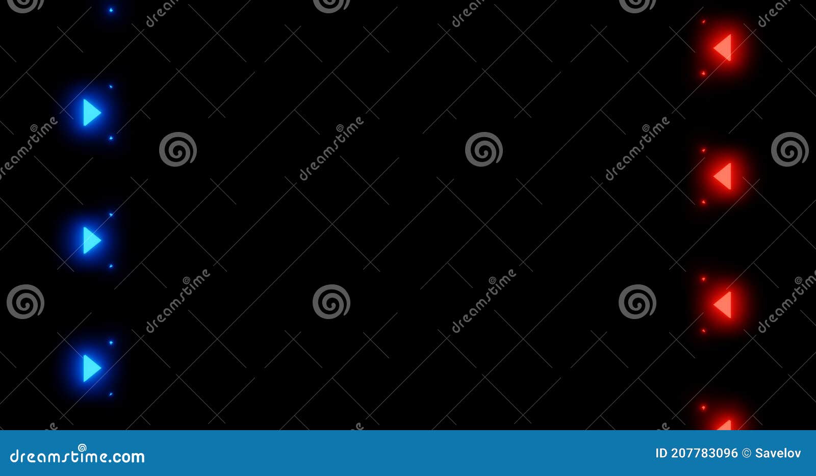 Render with Converging Blue and Red Neon Arrows Stock Illustration ...