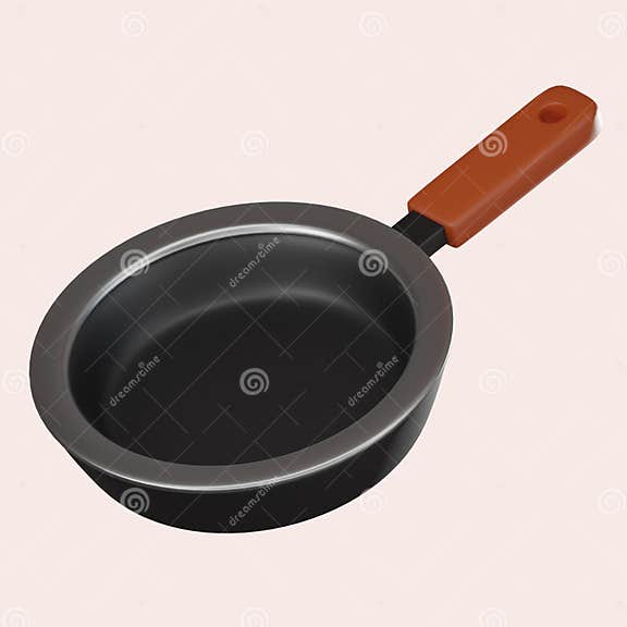 3D Render, Cooking Pan for Kitchenware and Culinary Design Projects ...