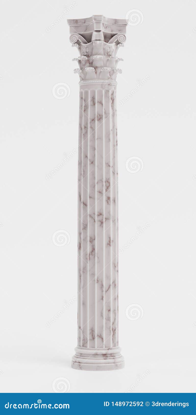 3d Render of Corinthian Column Stock Illustration - Illustration of ...