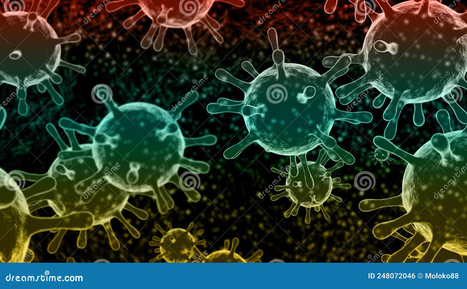 3d Render Corona Virus 2020. Wuhan Virus Disease, Virus Infections ...