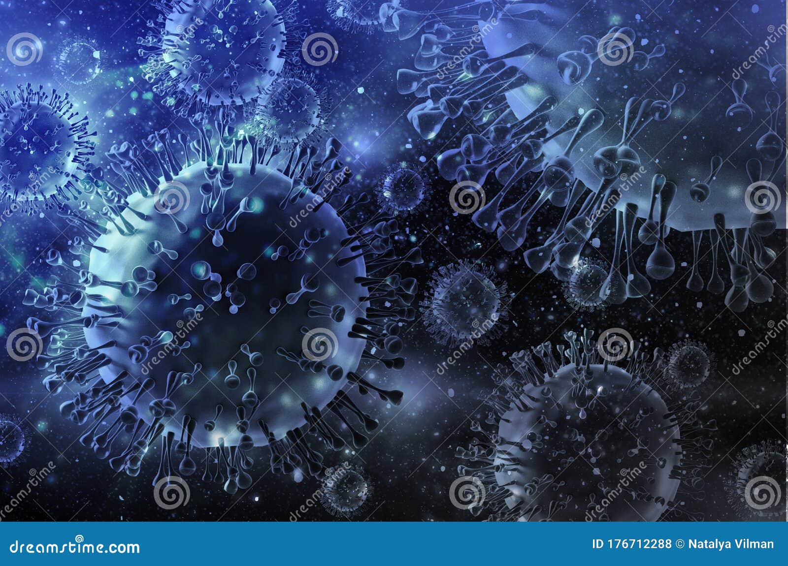 3D Render: Corona Virus - Schematic Image of Viruses of the Corona ...
