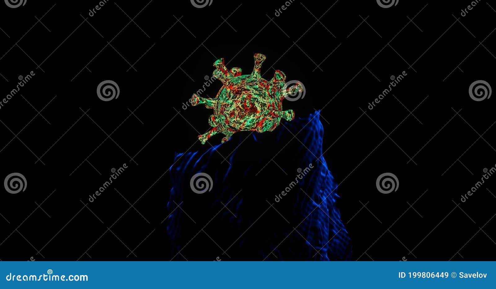 Render with Coronavirus Wrapped in Cloth Under a Ghost Stock ...