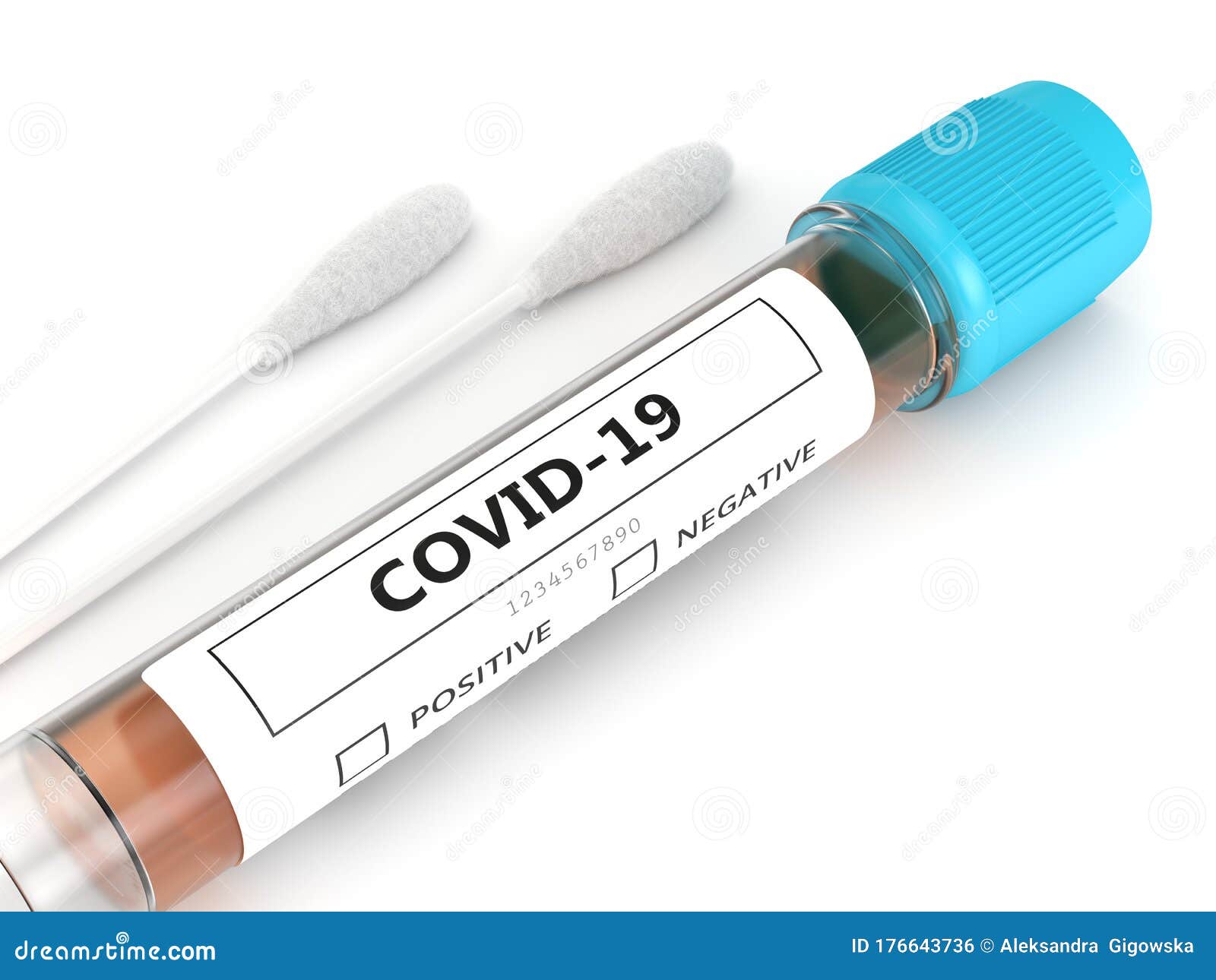 3d Render of Covid-19 Nasal Swab Laboratory Test Stock Illustration ...