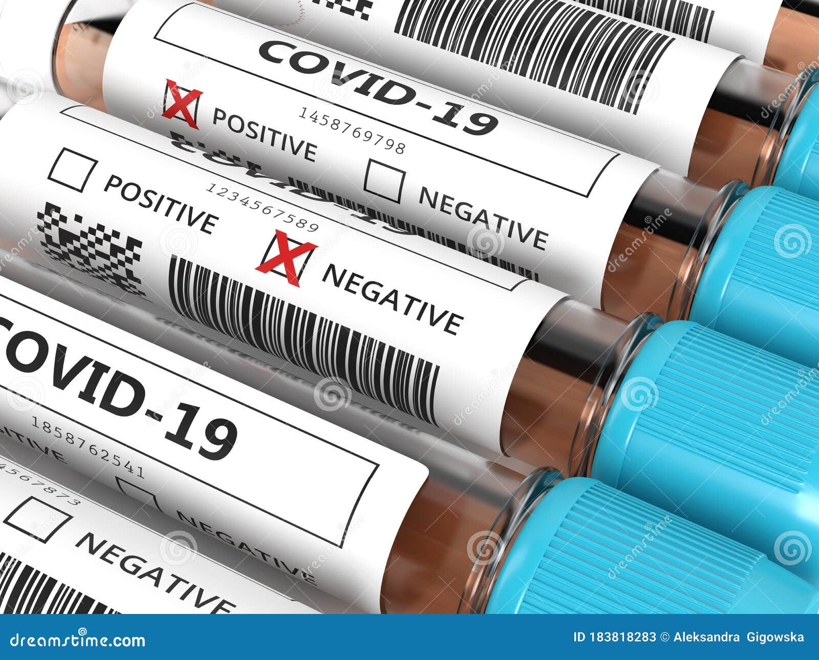 3d Render of Covid-19 Nasal Swab Laboratory Tests Stock Illustration ...