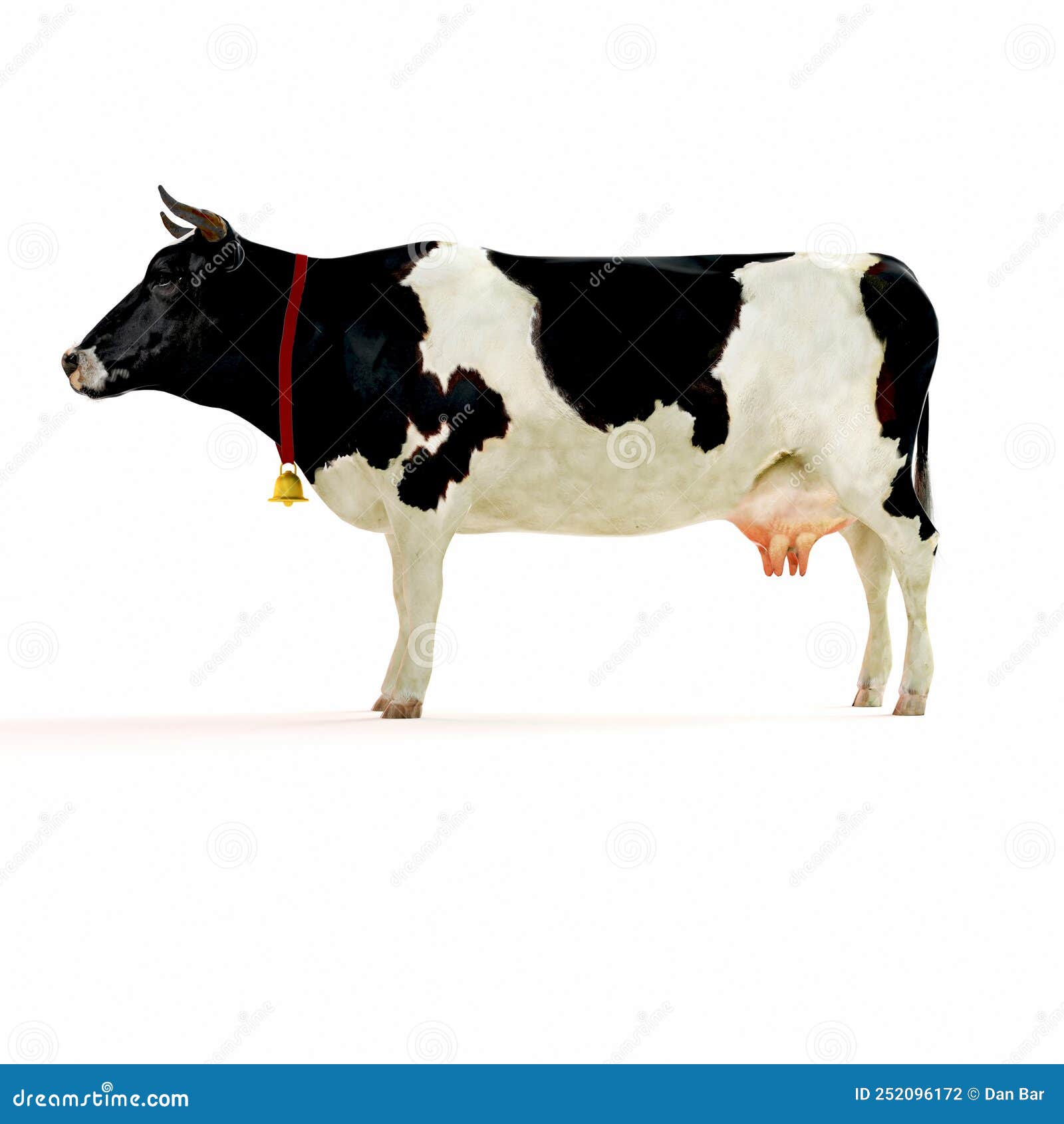 3d Cow Render on White Background Stock Illustration - Illustration of ...