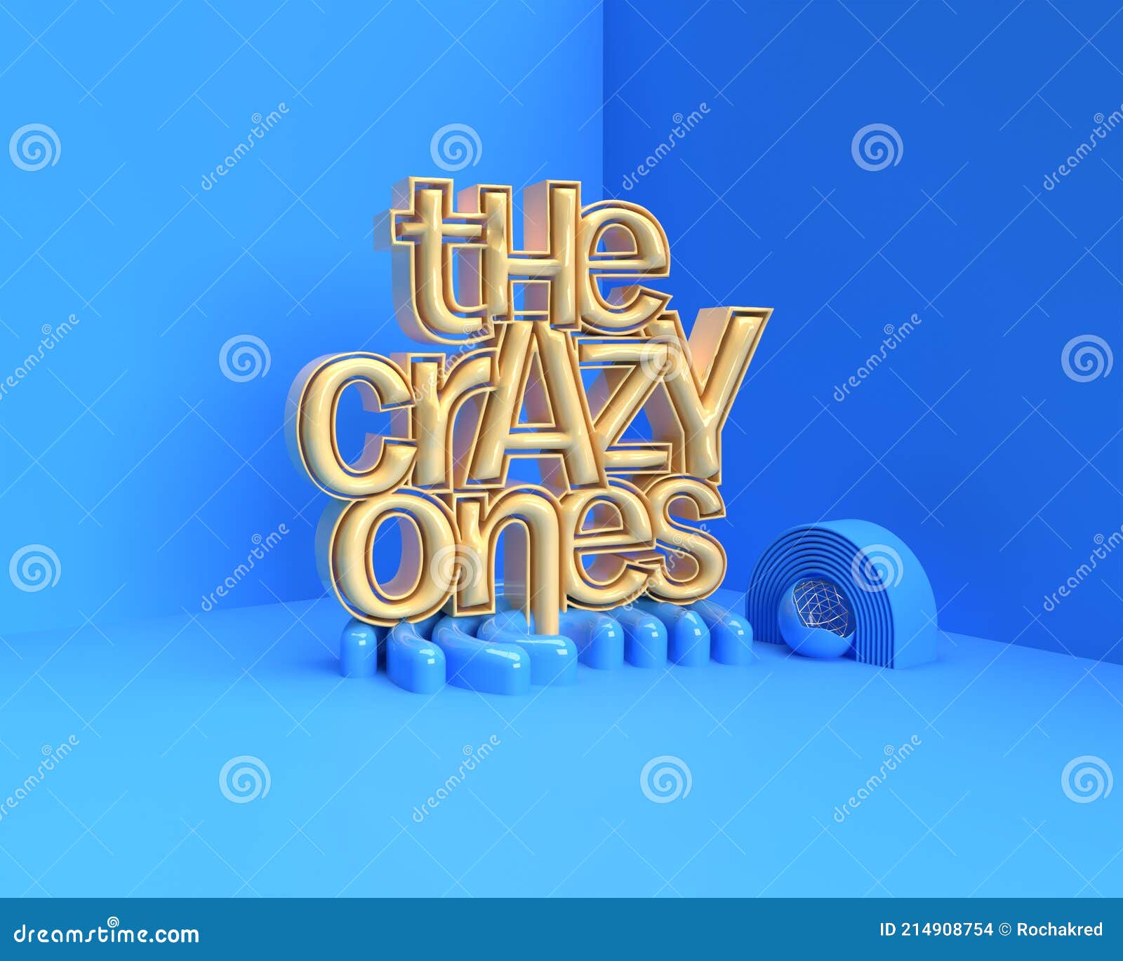 3D Render the Crazy Ones Text. 3D Illustration Graphic Design Stock ...