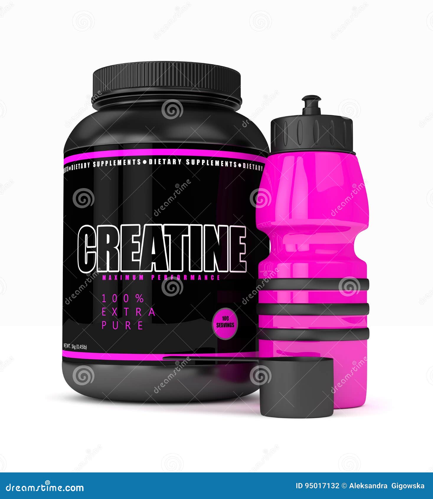 3d Render Of Creatine Bottle Over White Royalty-Free Stock Photo ...