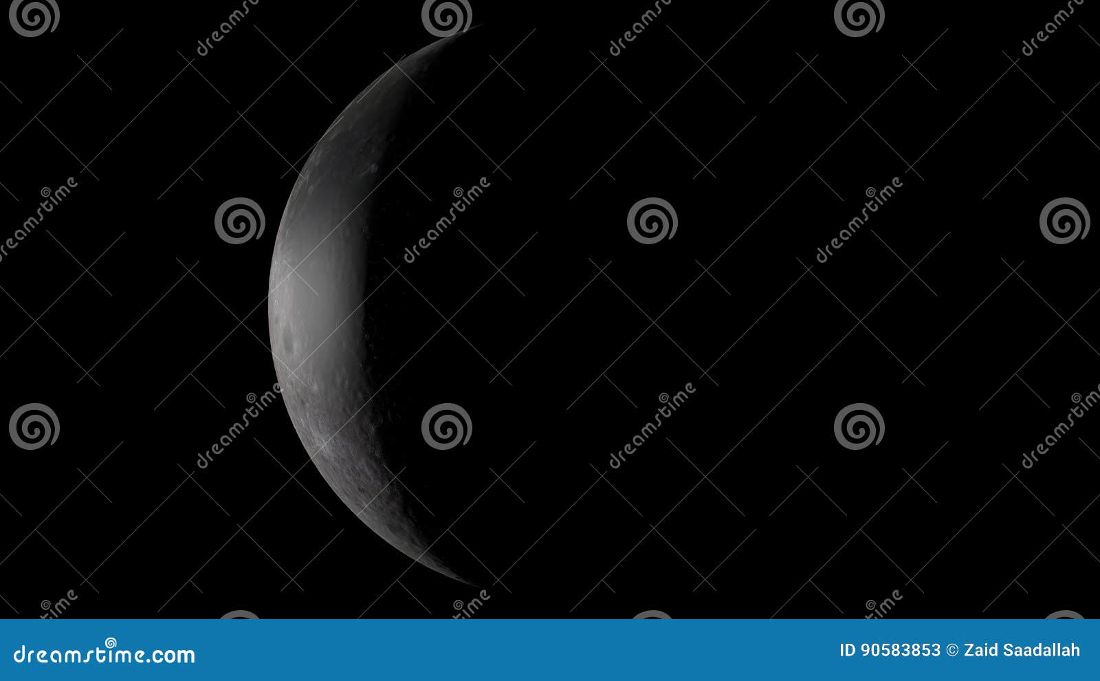 3d Render of Crescent moon stock illustration. Illustration of ...