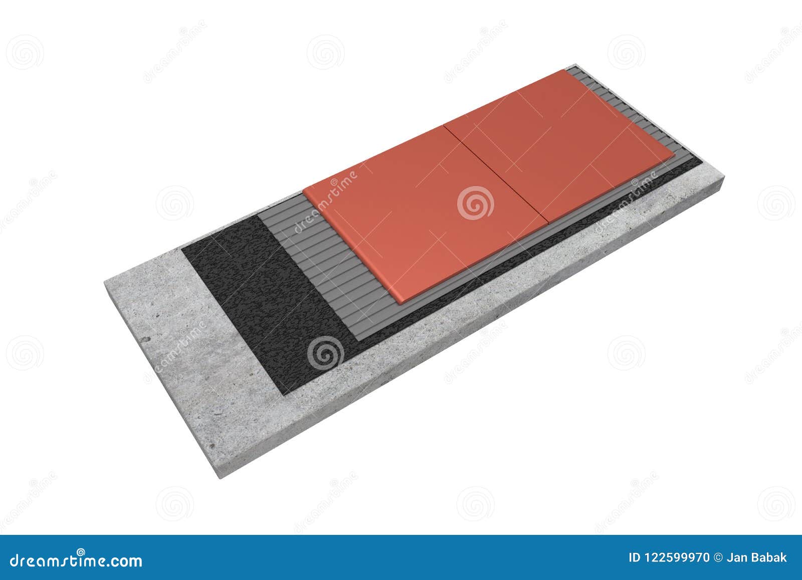 Cross-section Laying Of Paving. Isolated On White Background. Stock ...