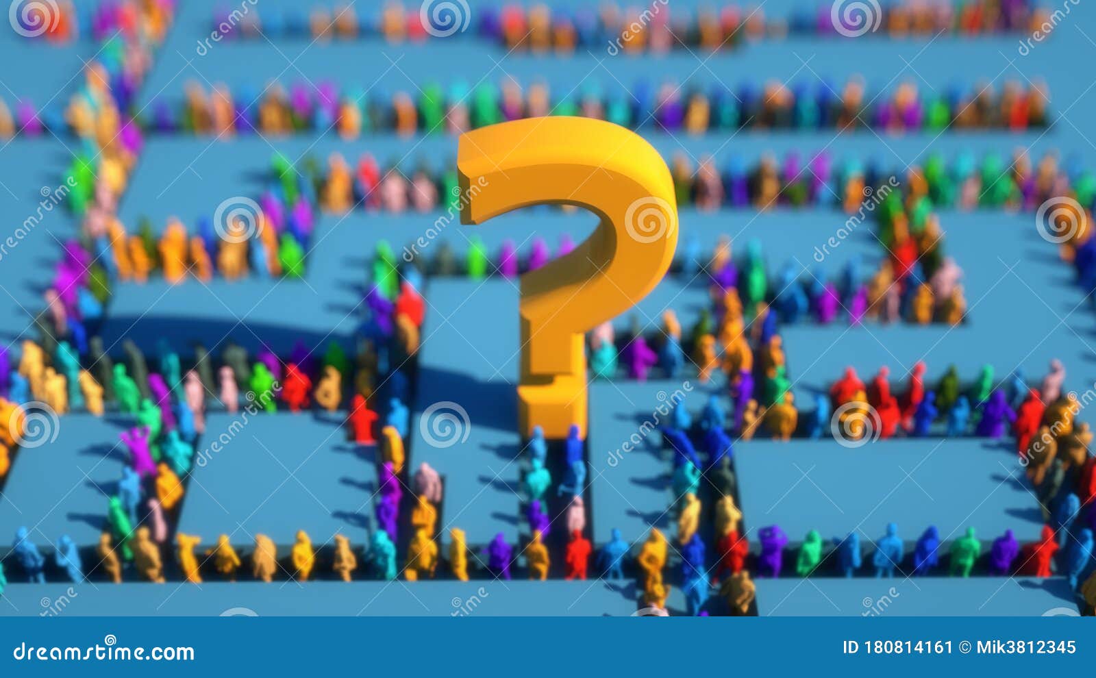 Crowd of Colors and Question Sign Stock Illustration - Illustration of ...