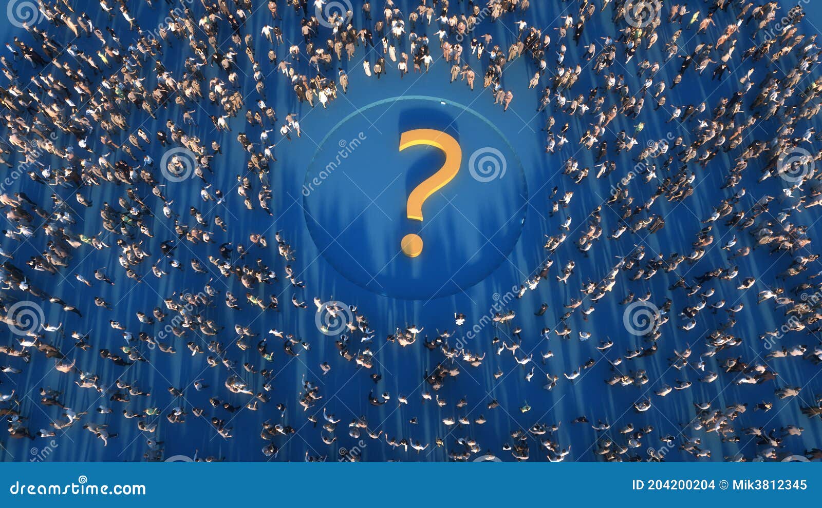 Crowd of Colors and Question Sign Stock Illustration - Illustration of ...