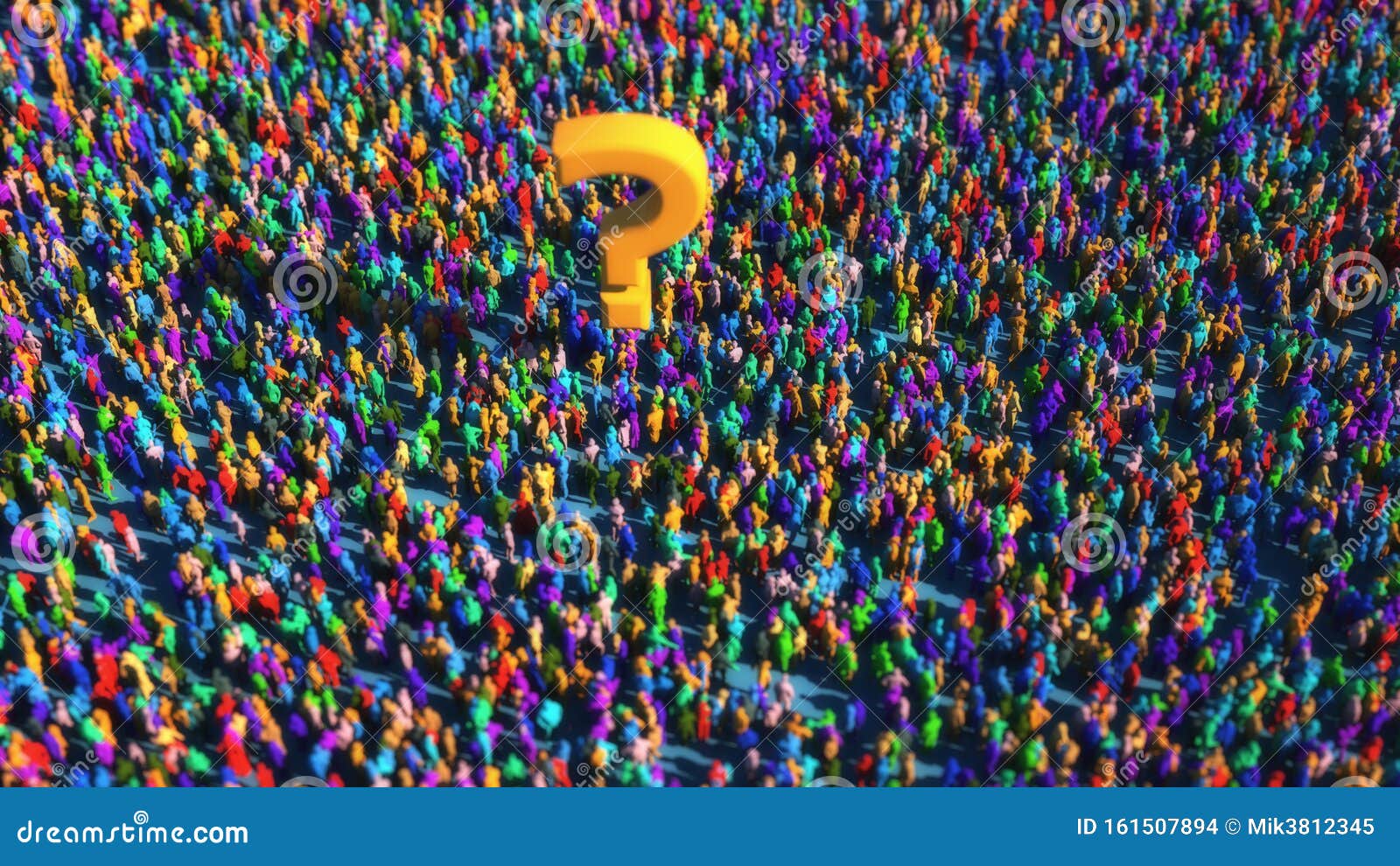 Crowd and question sign stock illustration. Illustration of multimedia ...