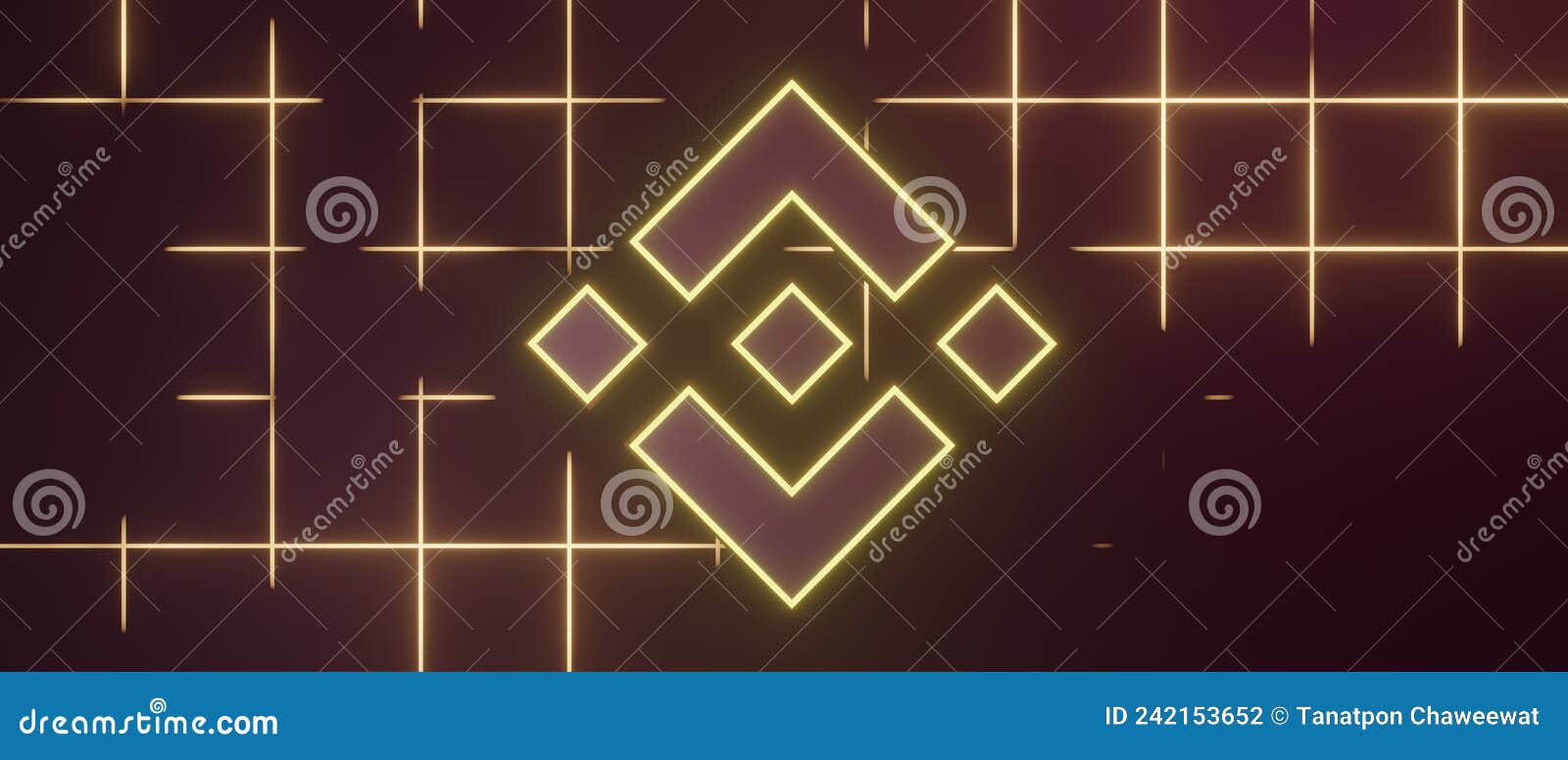 3d Render of Cryptocurrency Binance or BNB Coins with Technology ...