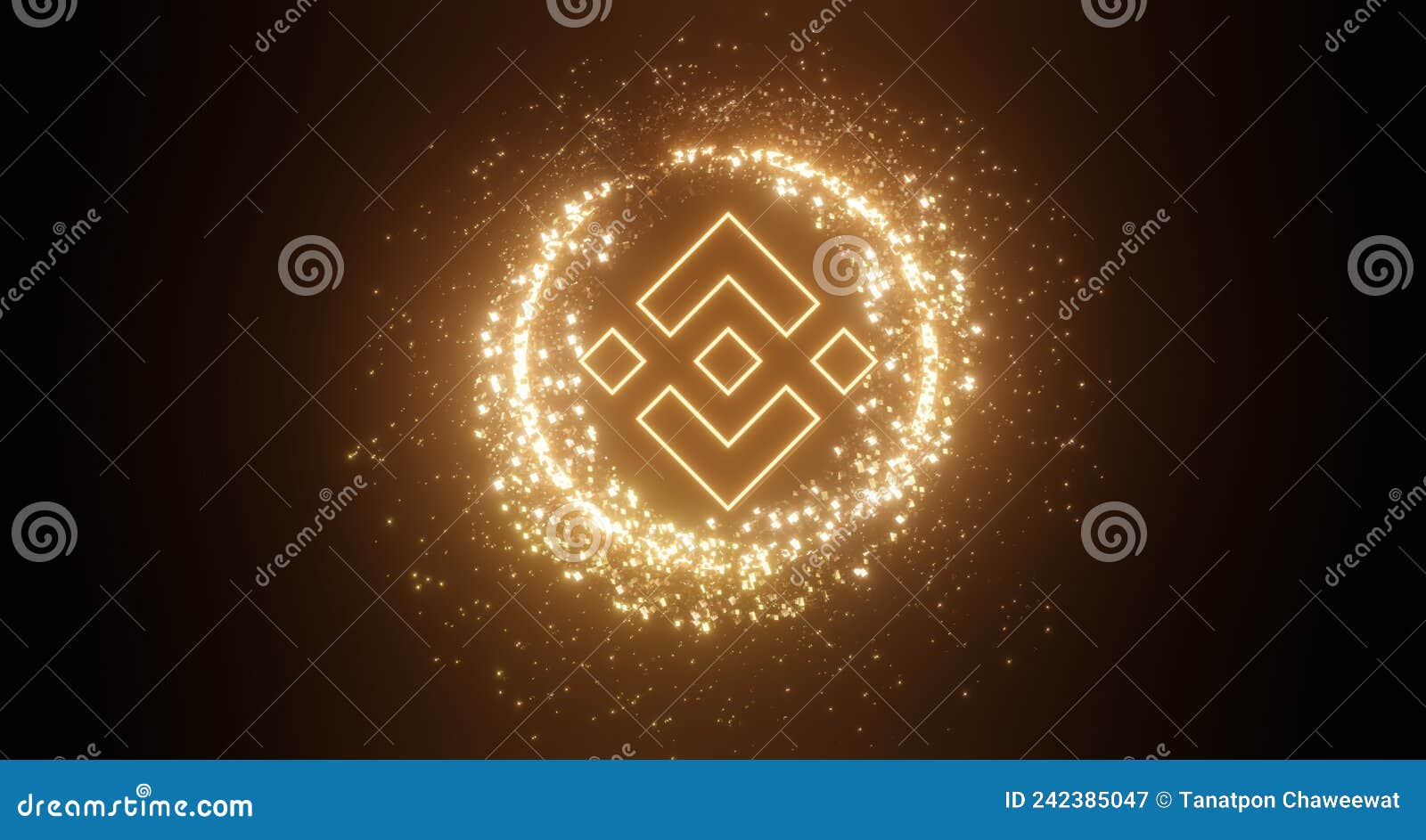 3d Render of Cryptocurrency Binance or BNB Coins with Technology ...