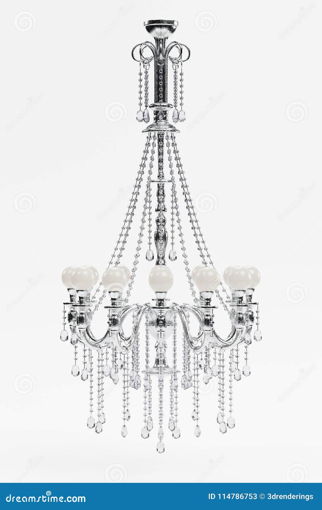 3d Render of Crystal Chandelier Stock Illustration - Illustration of ...