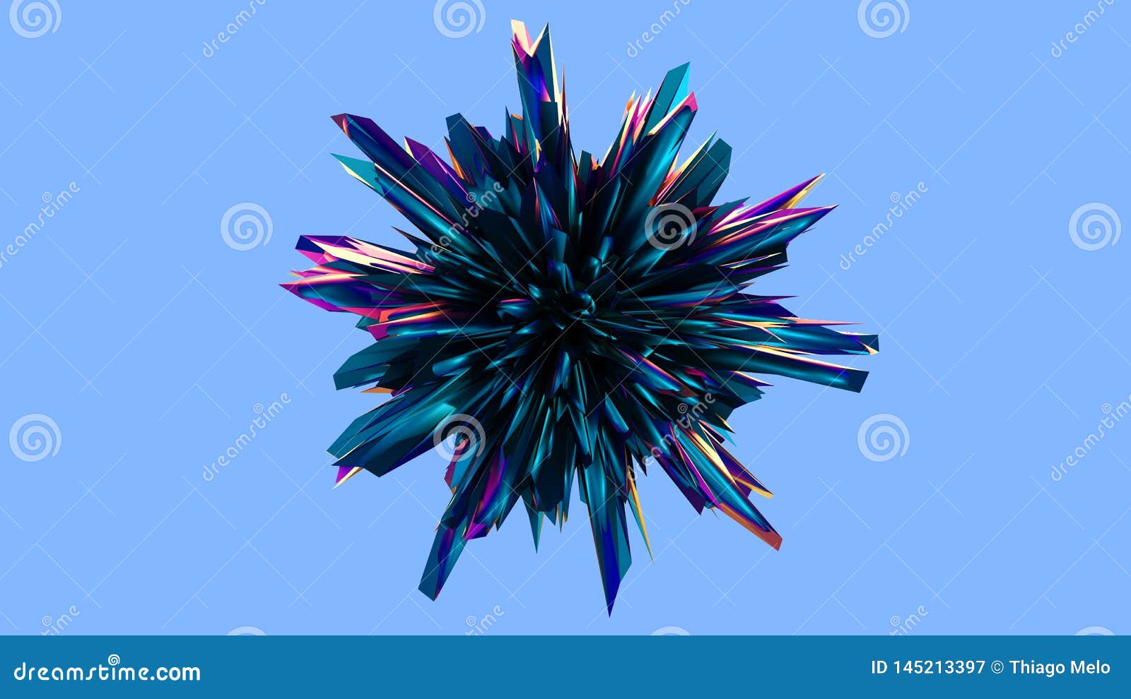 3D Render, Crystal Spherical Stock Illustration - Illustration of ...