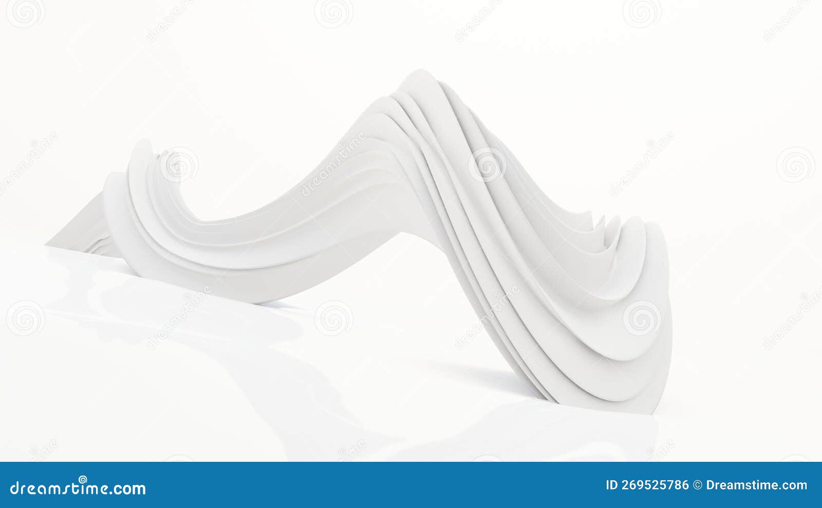 3D Render of a Curved Abstract Shape Design Stock Illustration ...