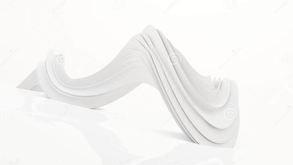 3D Render of a Curved Abstract Shape Design Stock Illustration ...