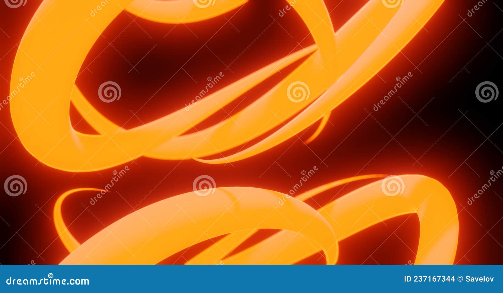Render with Curved Glowing Orange Stream Stock Illustration ...