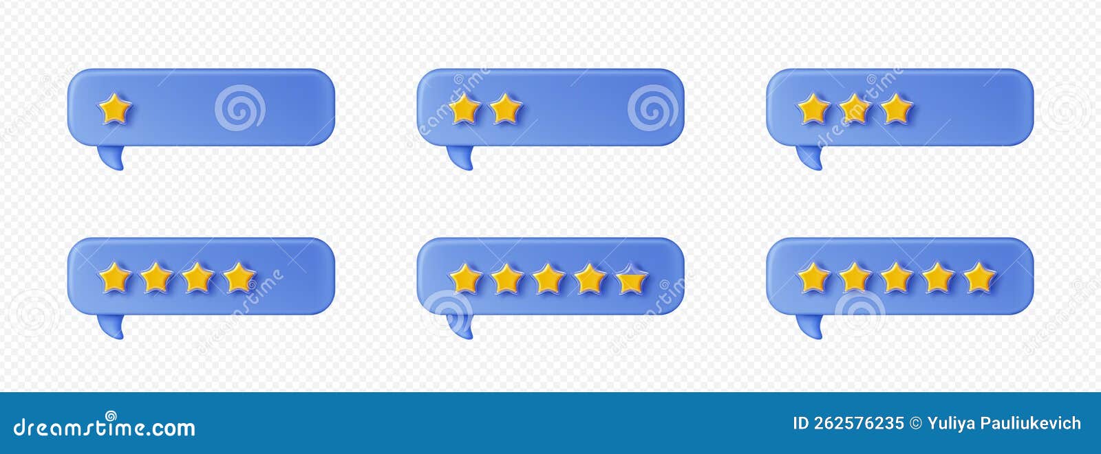 3d Render Customer Feedback Stars in Speech Bubble Stock Vector ...