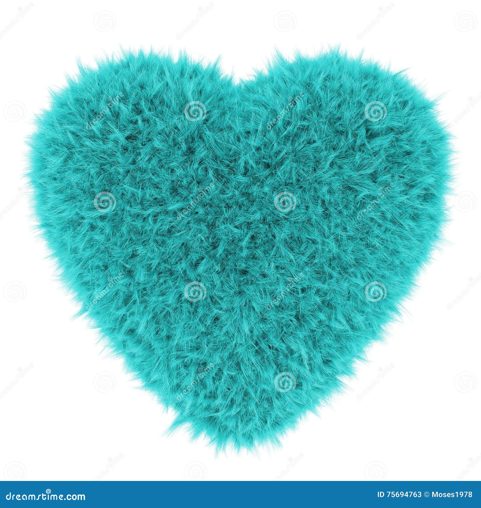 3D Render of the Cute Fluffy Heart Stock Illustration - Illustration of ...