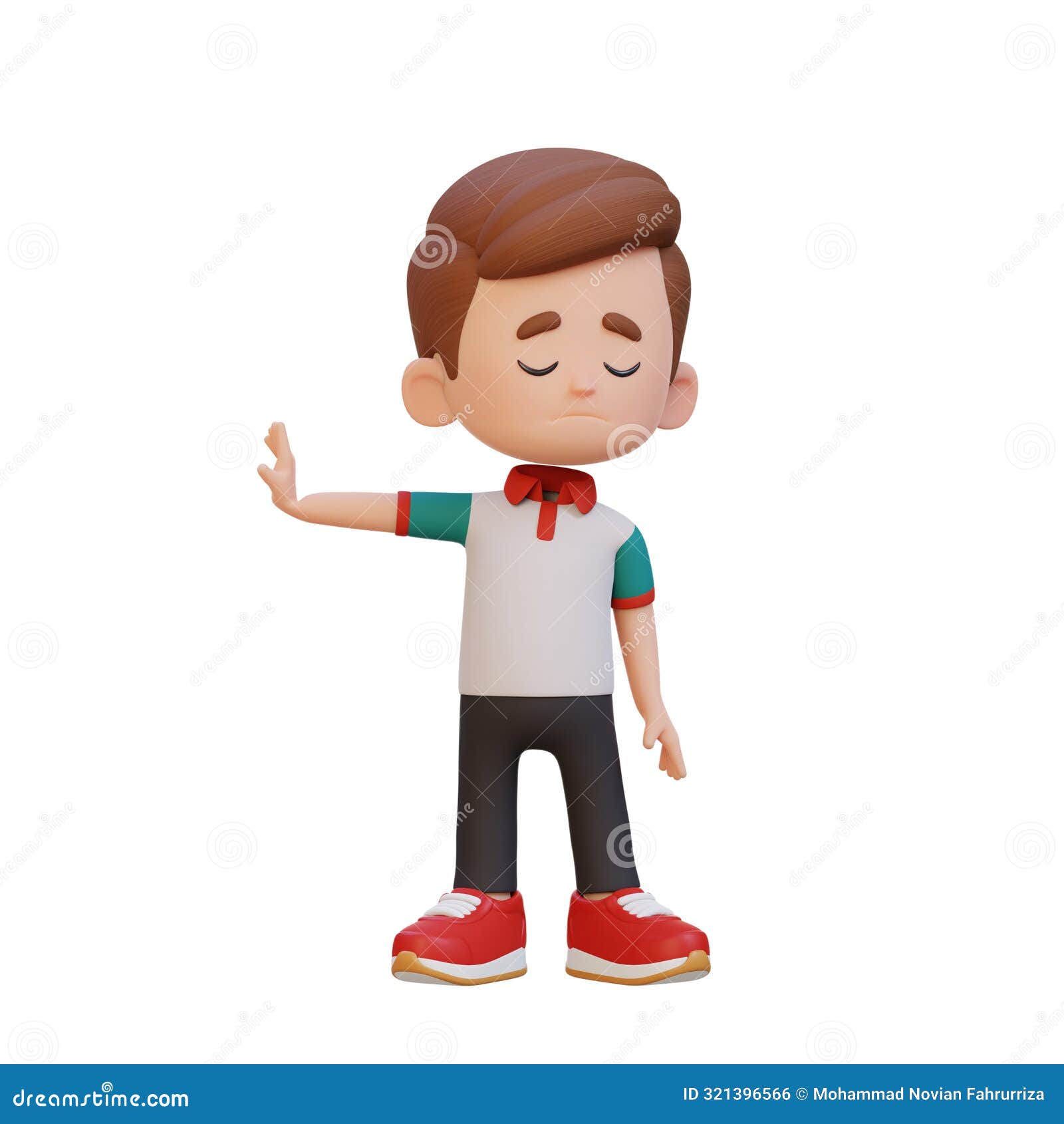 3D Cute Kid Character Rejection Pose Stock Photo - Illustration of ...
