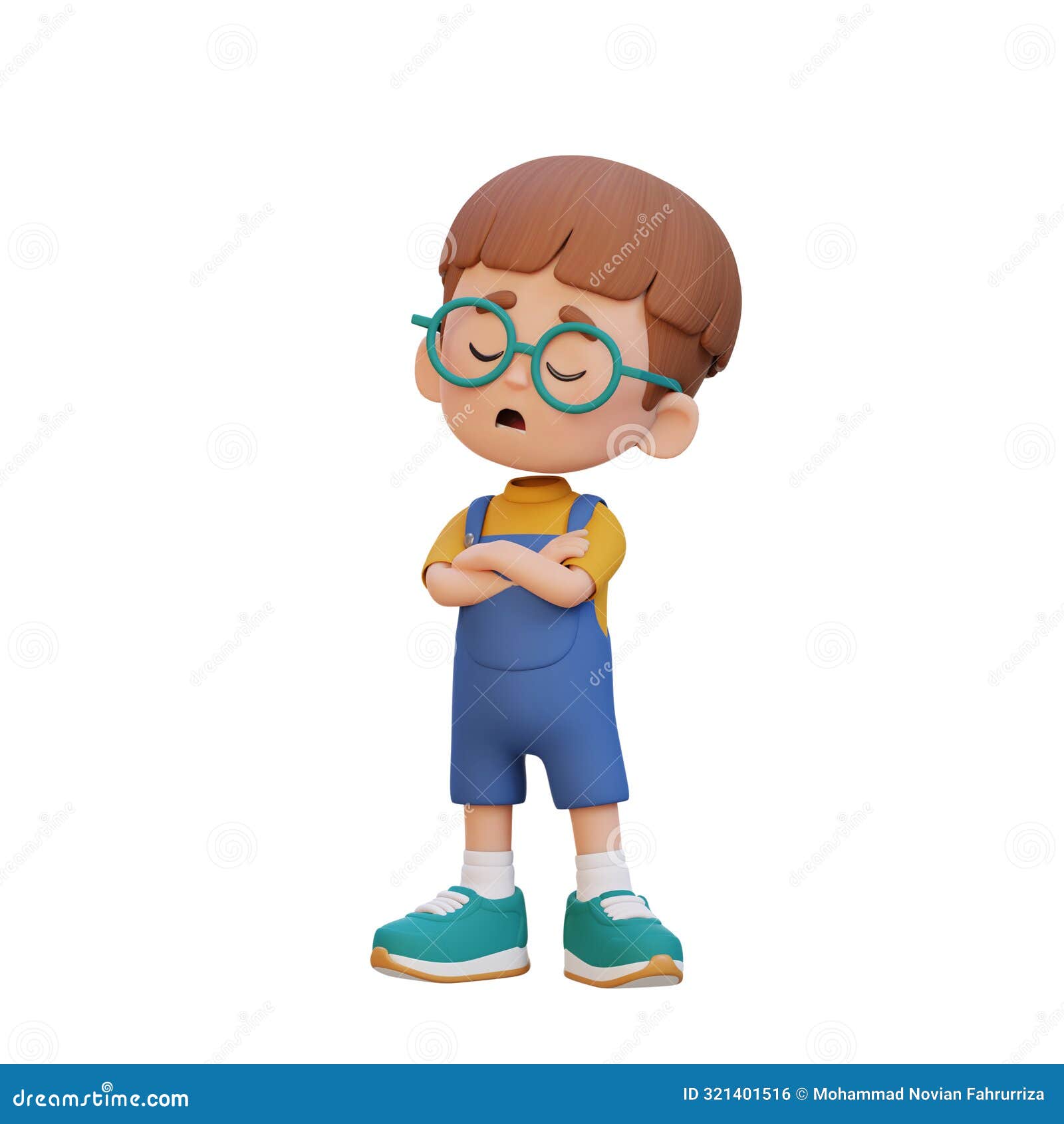 3D Cute Kid Character Rejection Pose Stock Photo - Illustration of ...