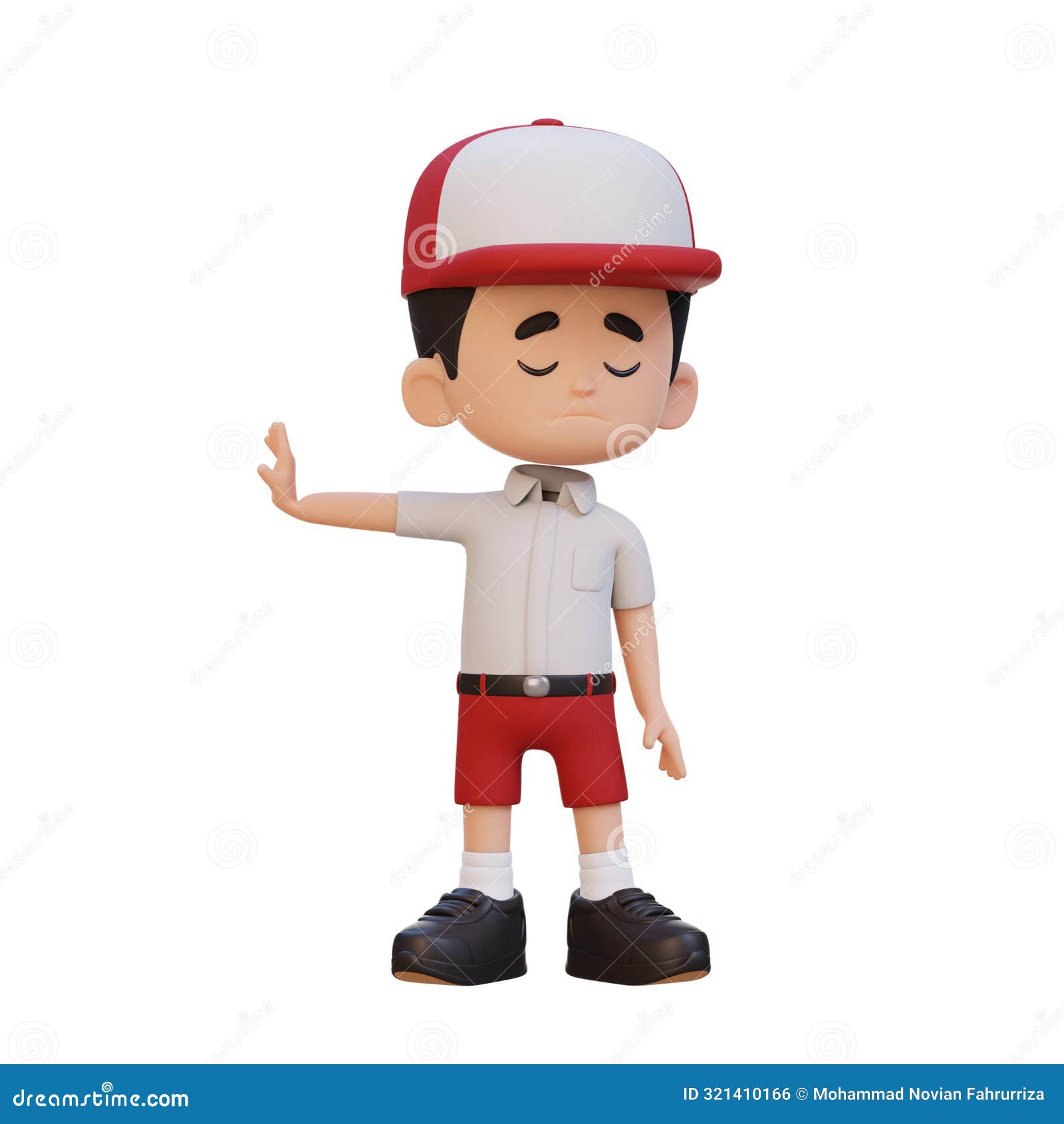 3D Cute Kid Character Rejection Pose Stock Photo - Illustration of deny ...