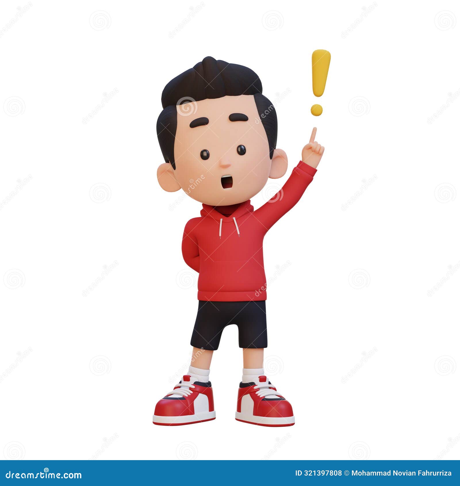 3D cute kid got an idea stock photo. Illustration of colorful - 321397808