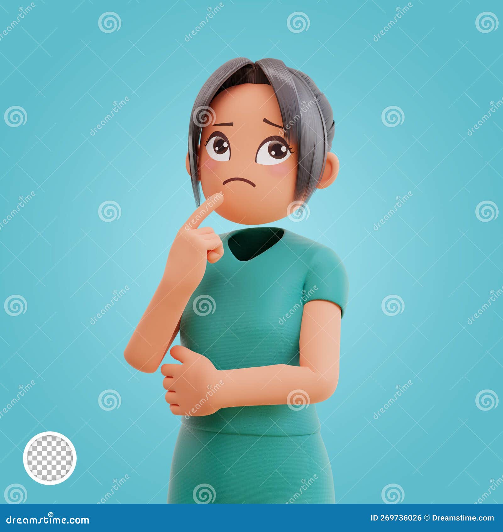 3d Rendered Cute Nurse Thinking about Something Stock Photo ...