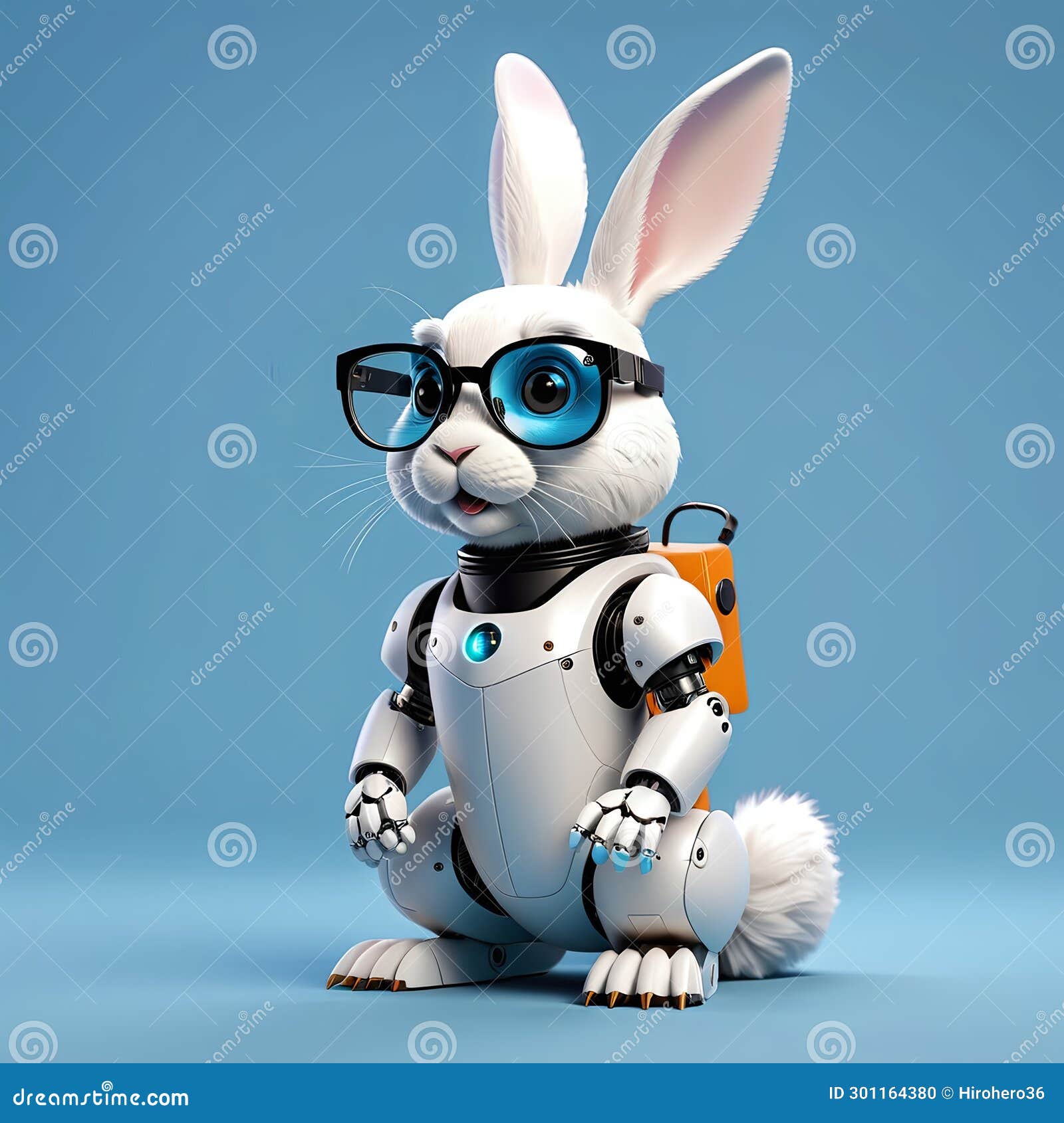 3D Render of a Cute Rabbit Robot, AI Generated Stock Photo - Image of ...