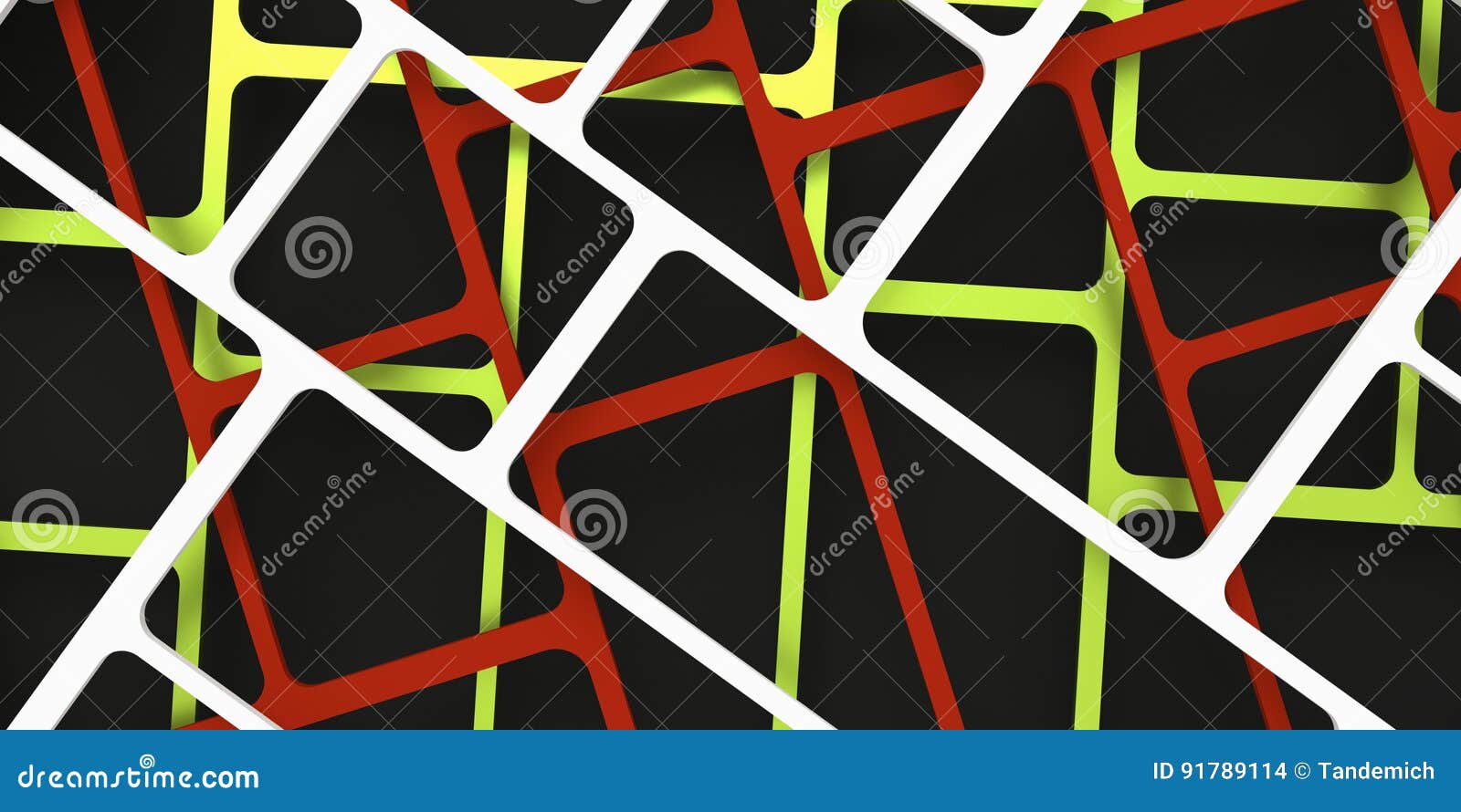 3d Render, 3d Illustration, Abstract Construction Background, Grid ...