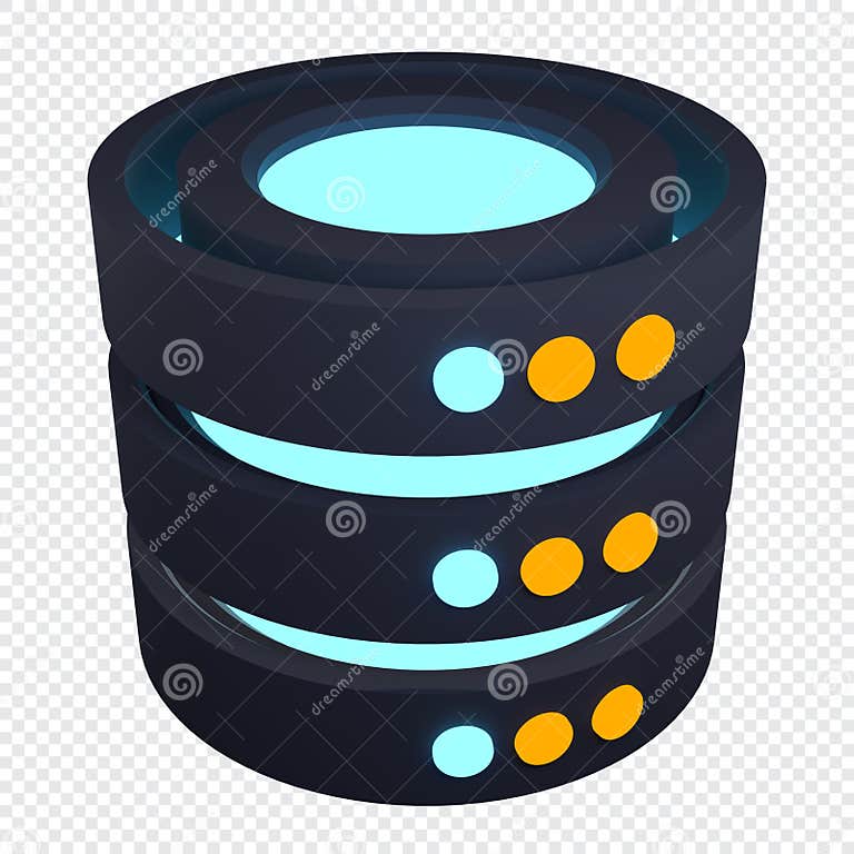 3d Render of Database. Database Server 3d Render Icon. Network and Database. Computer Technology ...