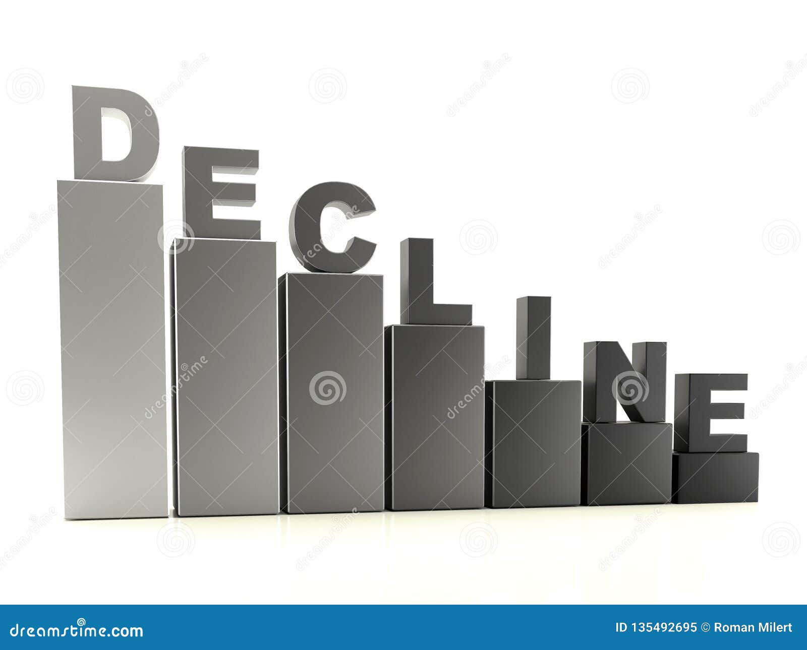 Gray Decline bar graph stock illustration. Illustration of concept ...