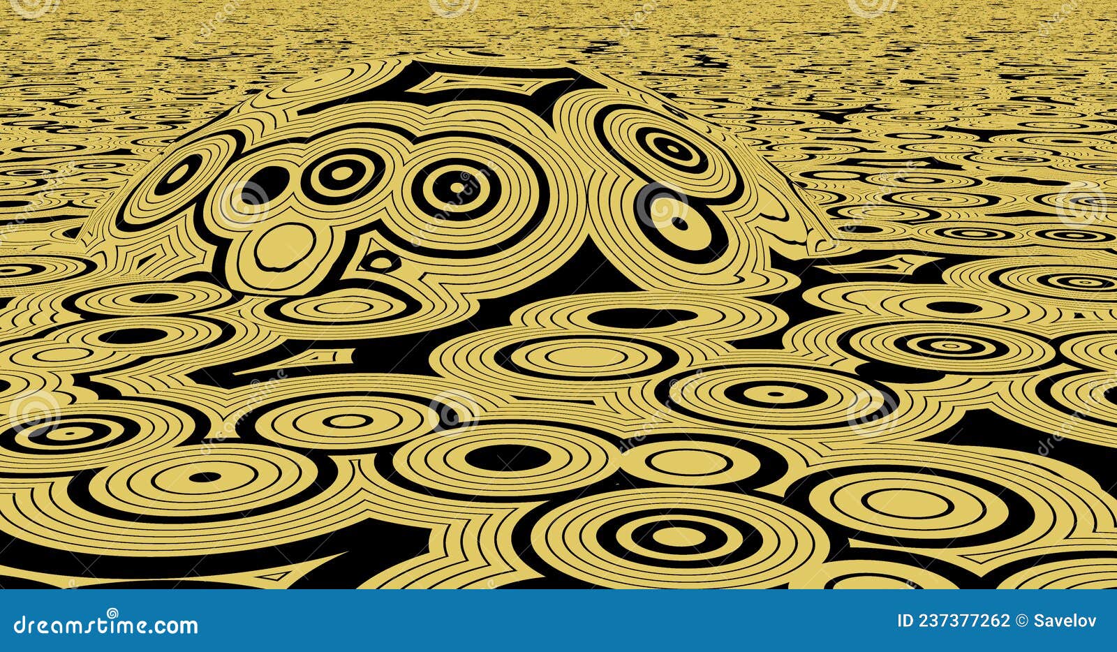 Render with a Decorative Background of Yellow-black Circles Stock ...