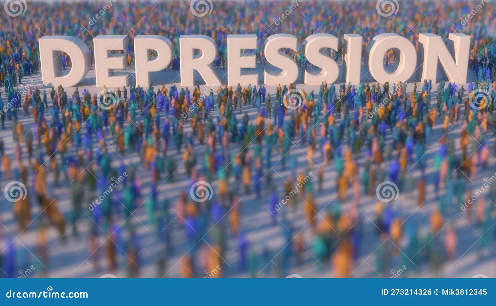 3d Render. Depression Disorder Stock Illustration - Illustration of ...