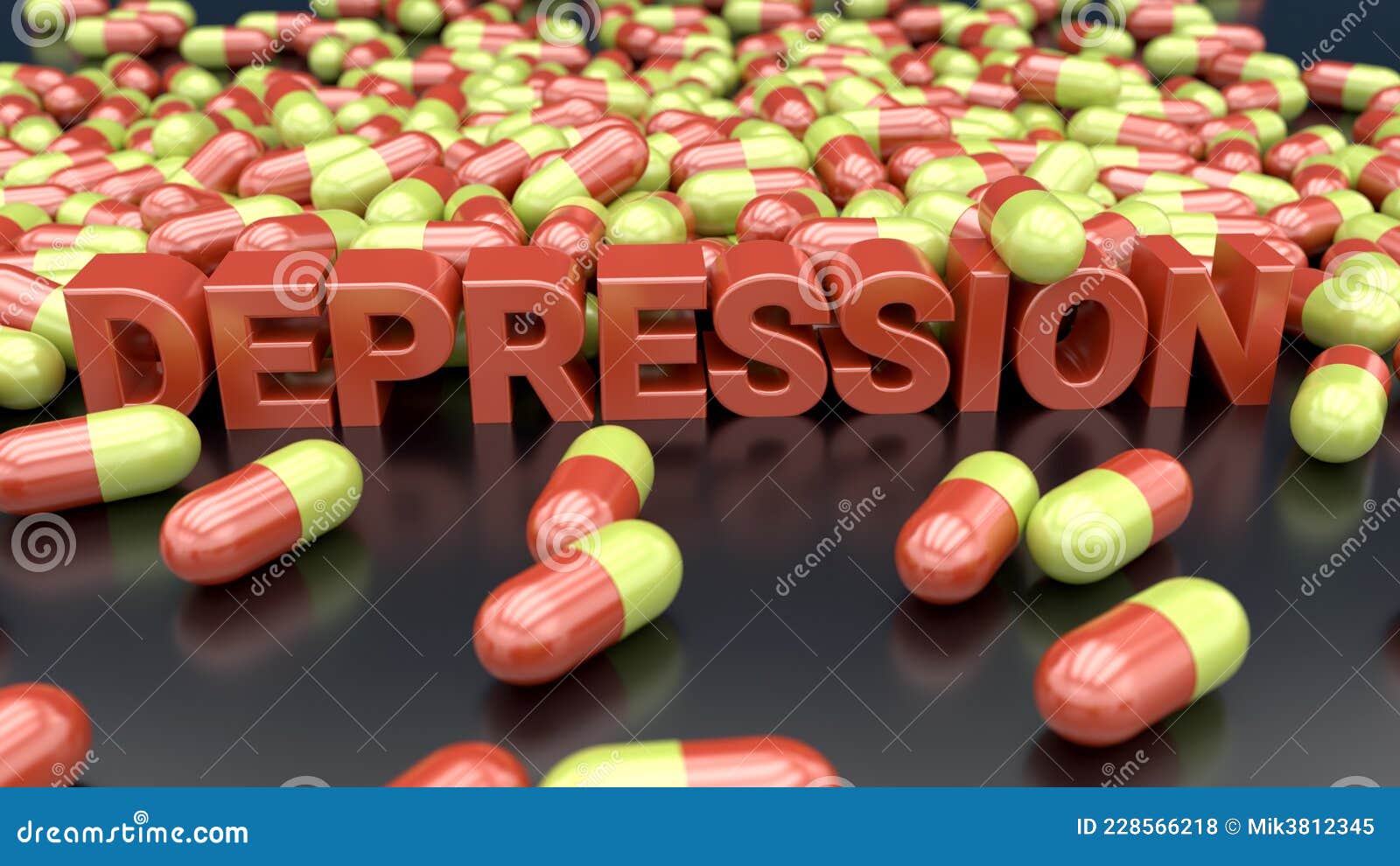 Depression Medicines Capsules Stock Illustration - Illustration of ...