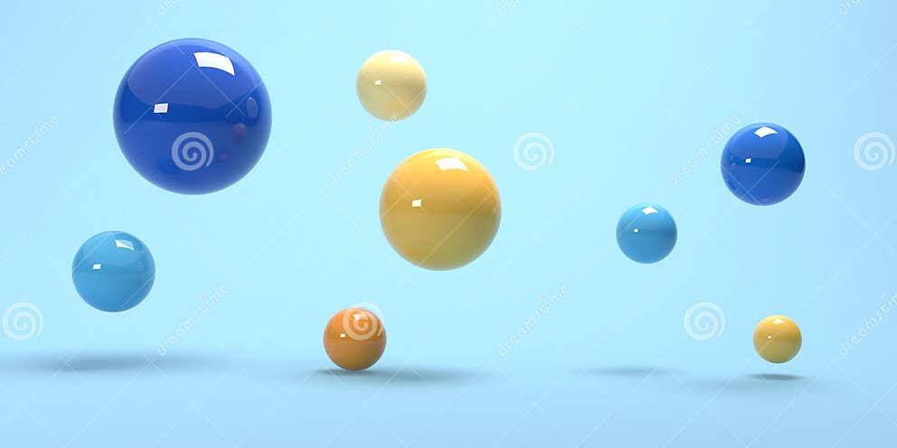 3D Render Design of Different Size of Spheres Stock Illustration ...