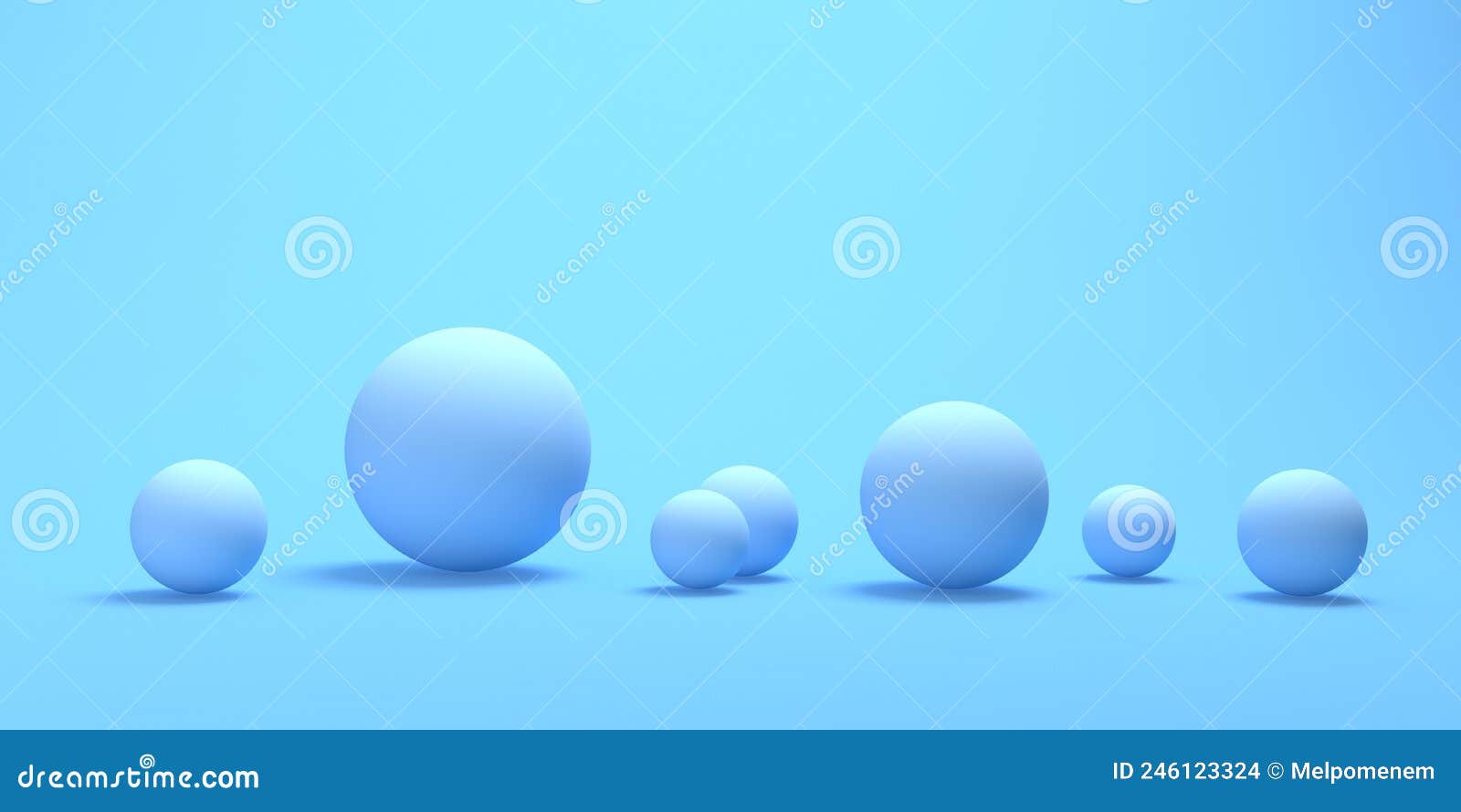 3D Render Design of Different Size of Spheres Stock Illustration ...