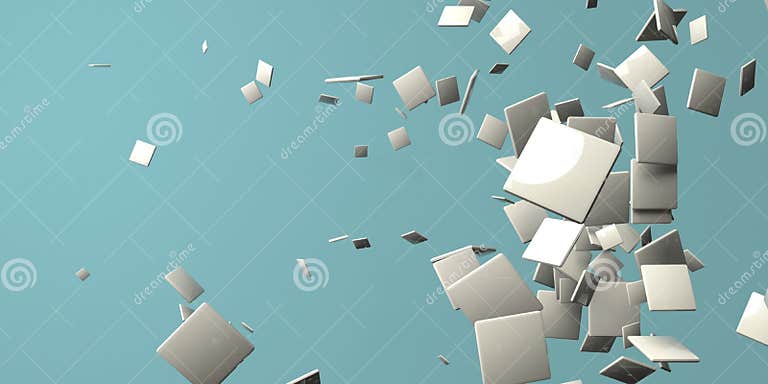 3D Render of Different Size of Square Shapes Stock Illustration ...