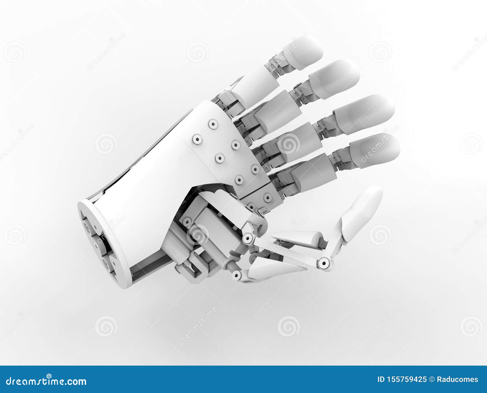 3D Render - Detailed Mechanical Arm Assembly Stock Illustration ...