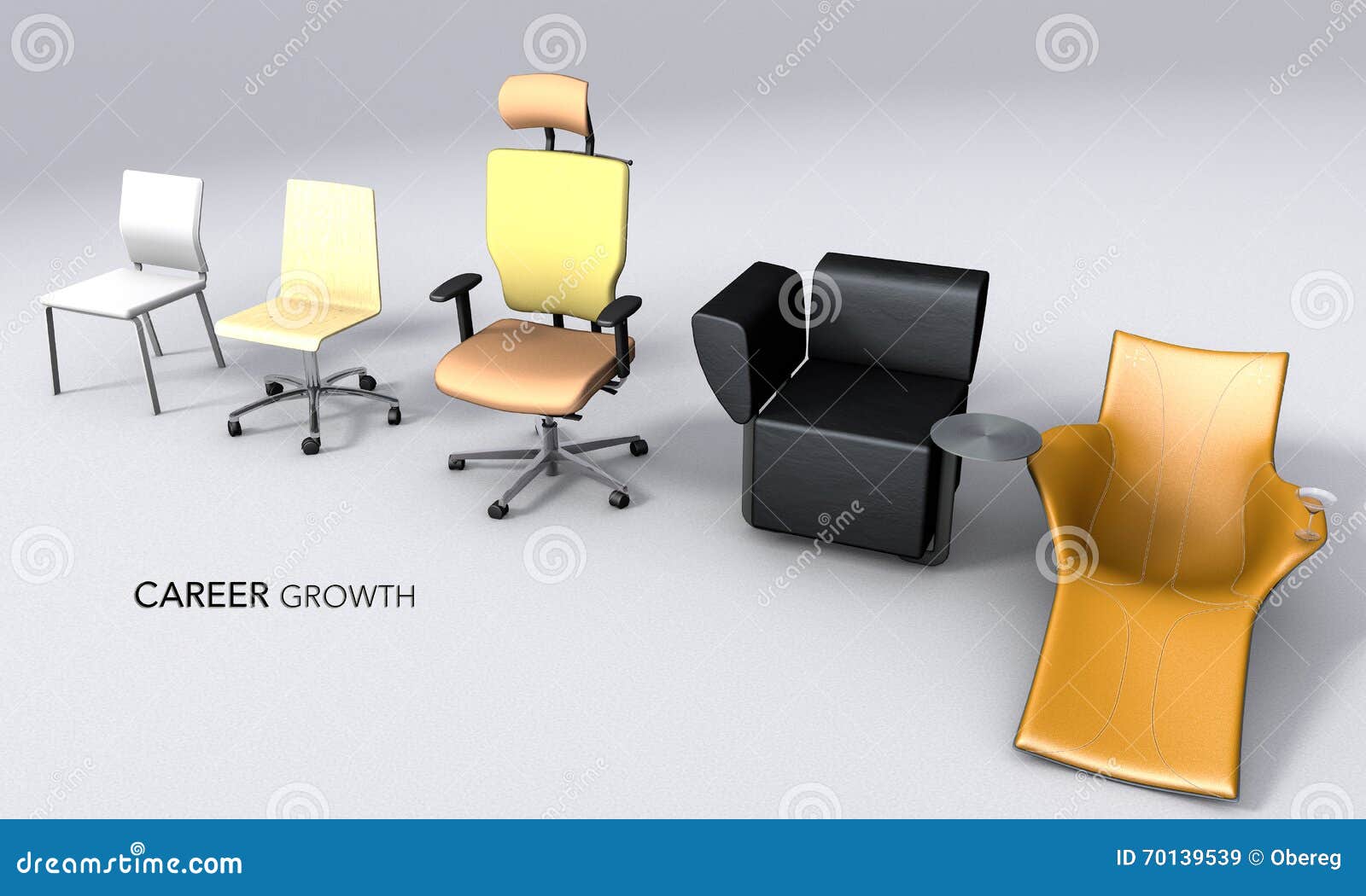 Set Of Different Chairs. Concept Of Evolution Of Chairs On Person Life ...