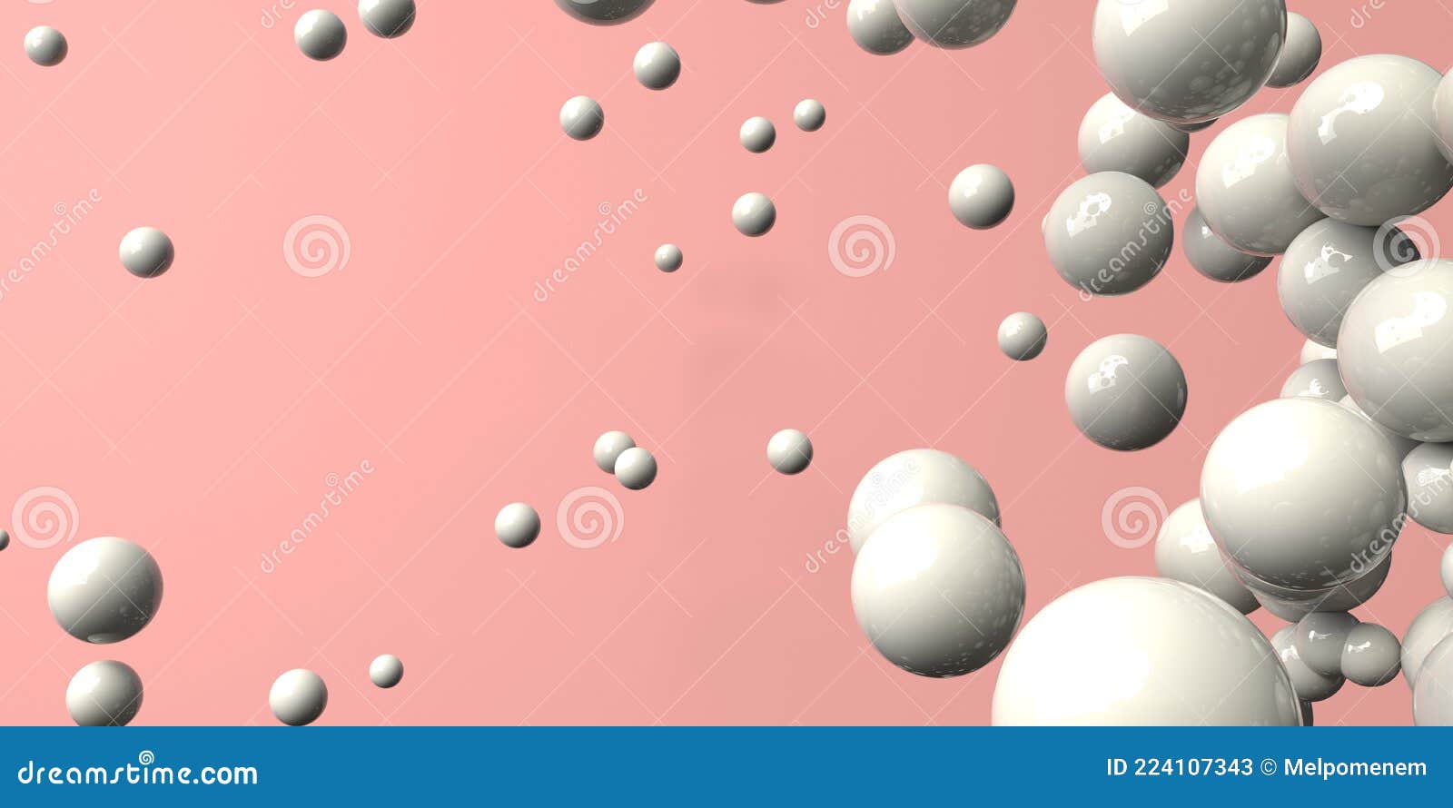 3D Render of Different Size of Spheres Stock Image - Image of color ...