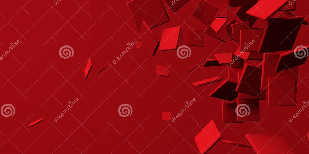 3D Render of Different Size of Square Shapes Stock Illustration ...