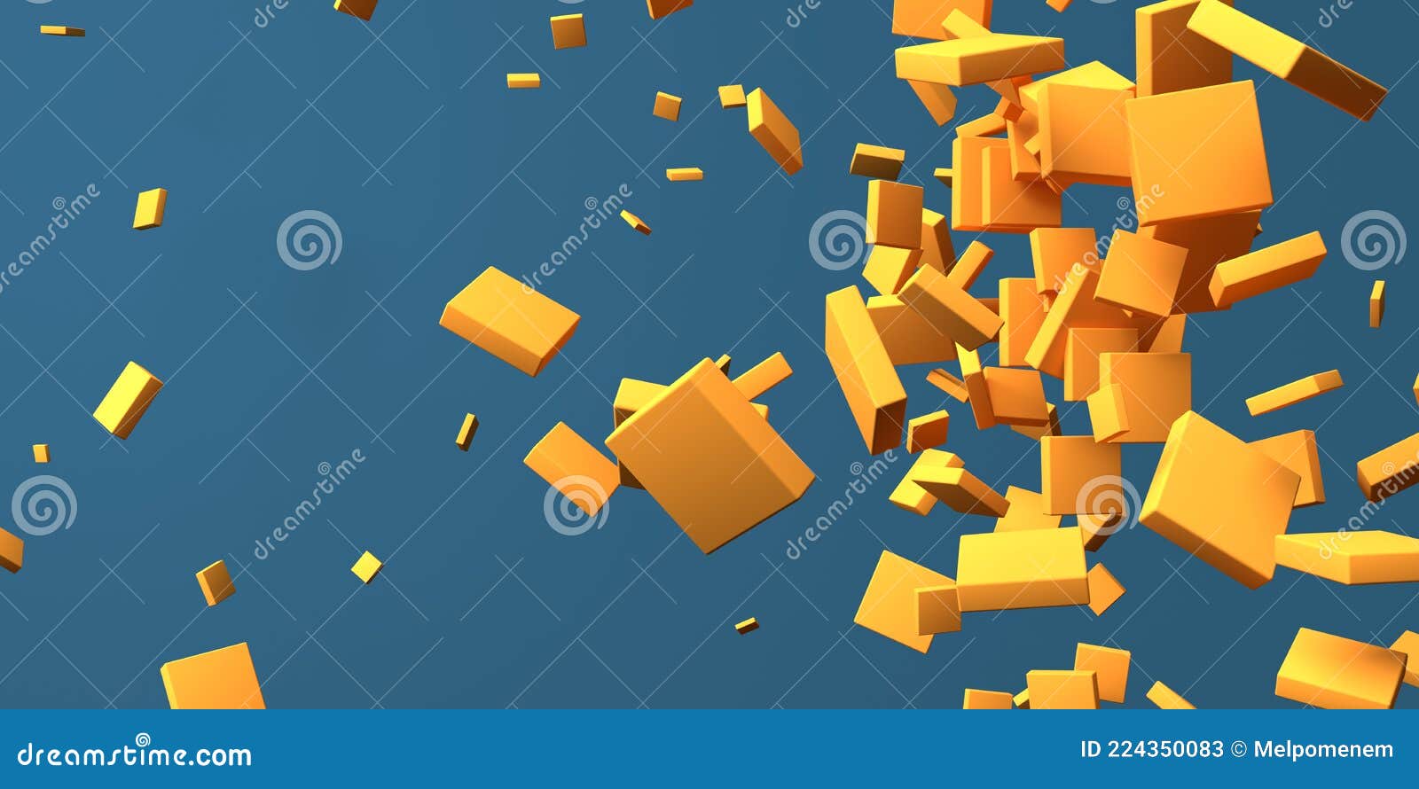 3D Render of Different Size of Square Shapes Stock Illustration ...
