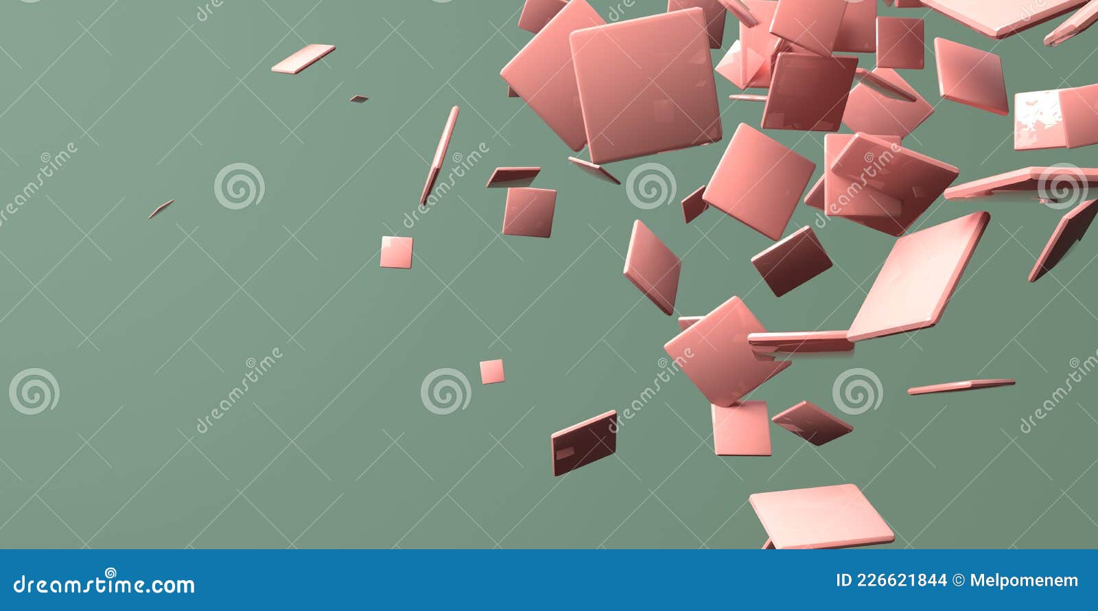 3D Render of Different Size of Square Shapes Stock Illustration ...